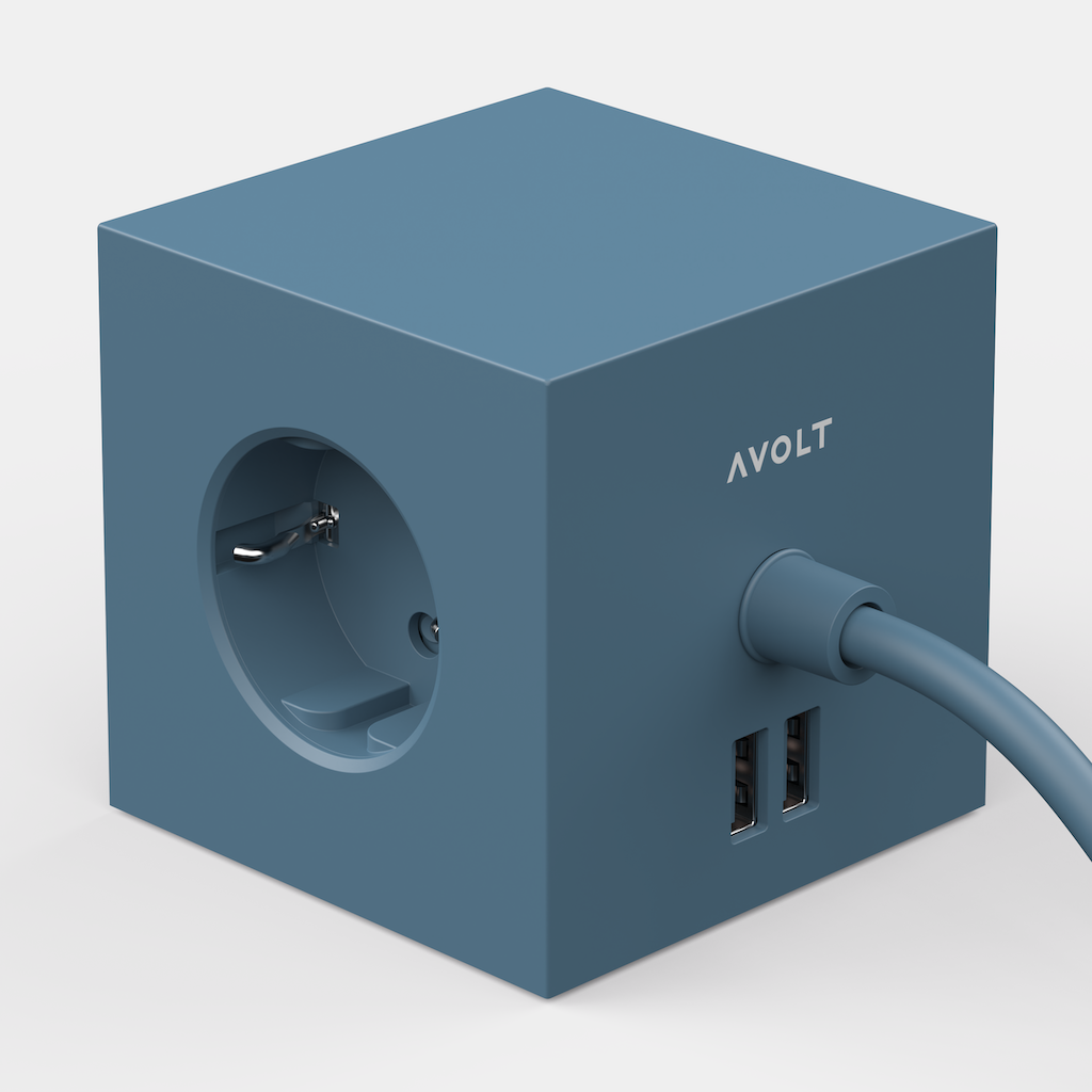 Square 1 (USB A) - Sjávar Blár - Avolt